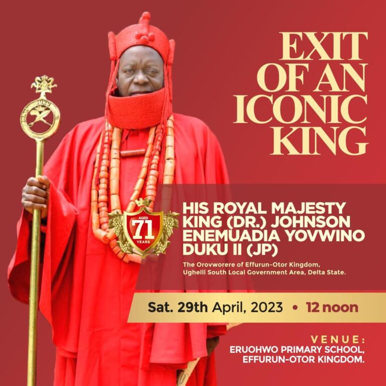 Prince Efe Duku’s Tribute to KING DUKU II – Oghwoghwa Reporters